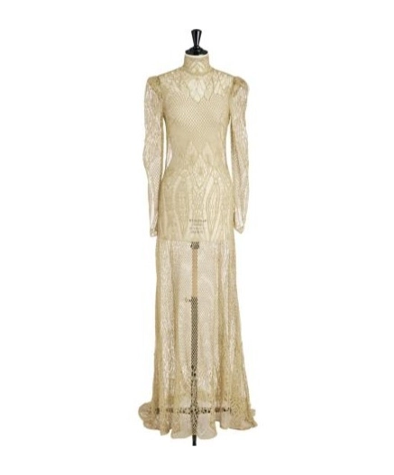 Dior Laceviscose Blend Knit Long Dress
