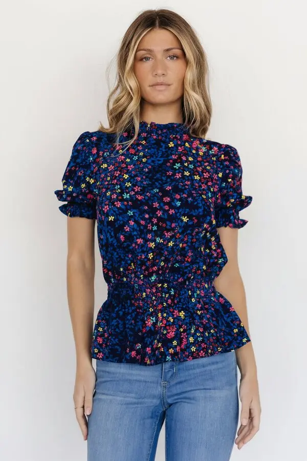 SUGAR LIPS Beth Peplum Top