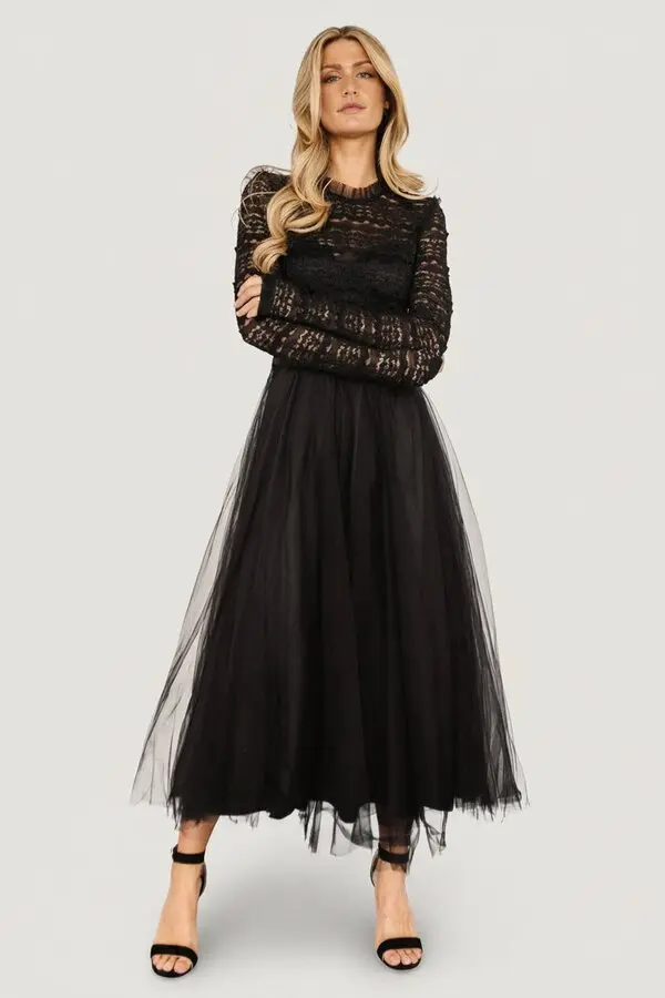 MABLE Lonnie Tulle Dress - Black
