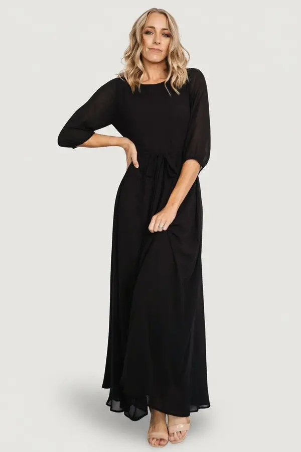 XH TEXTILES Rebecca Maxi Dress - Black