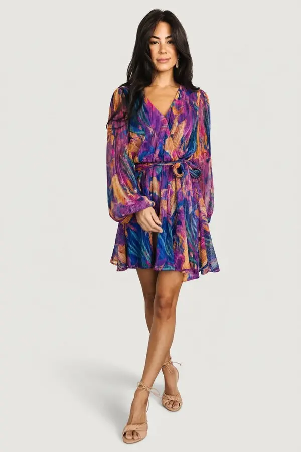 FLYING TOMATO Rev Mini Dress - Blue Multi