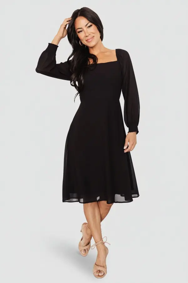 XH TEXTILES Elise Short Dress - Black