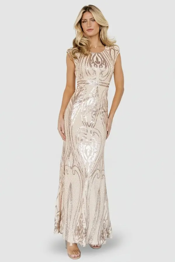 RICA RICA Alessia Sequin Gown - Champagne
