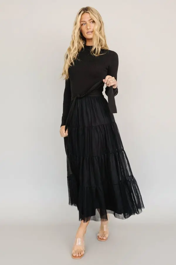 FLYING TOMATO Demi Sweater Tulle Dress