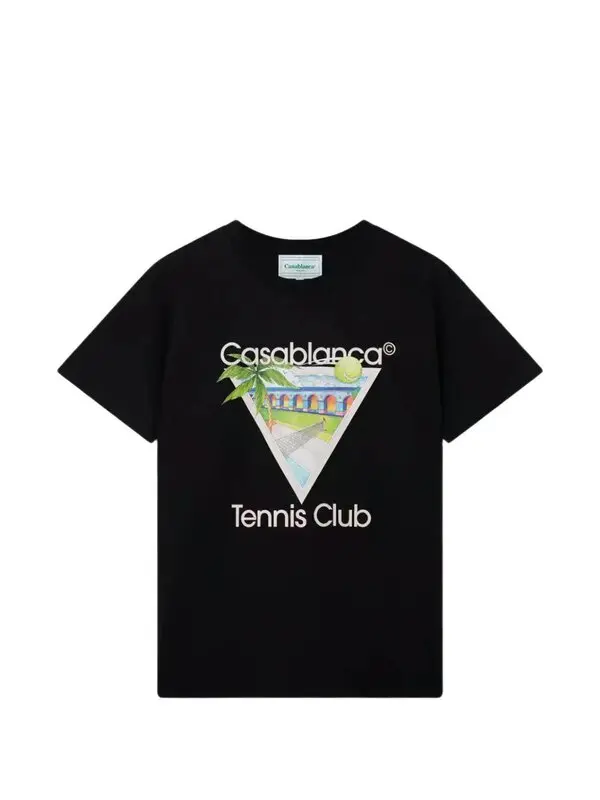 Casablanca Tennis Club Graphic-print T-shirt - Black