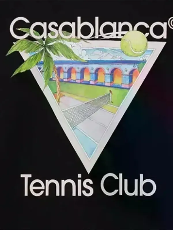 Casablanca Tennis Club Graphic-print T-shirt - Black