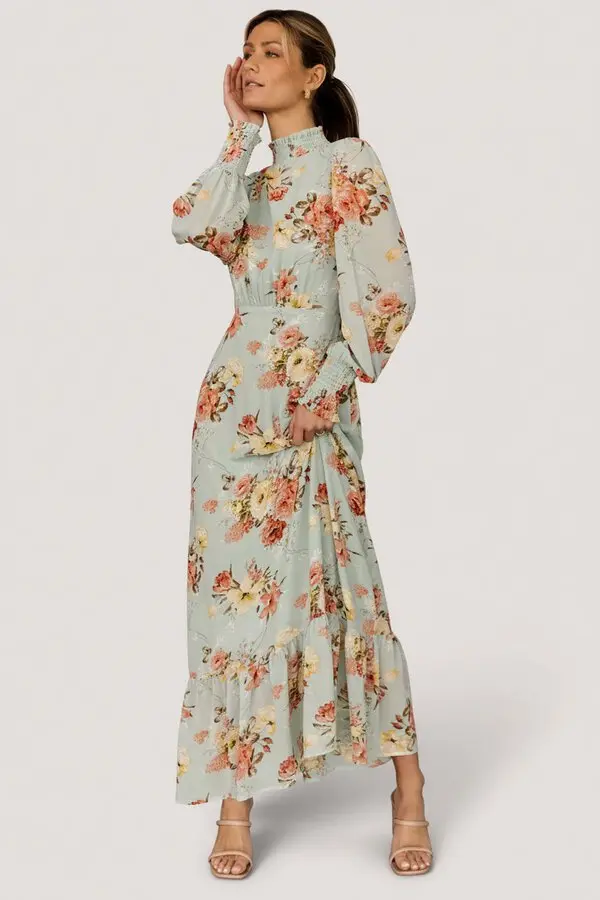 XH TEXTILES Luciana Maxi Dress - Sage Multi