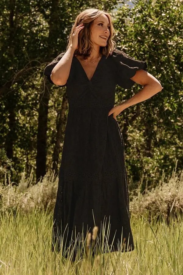 POLAGRAM Jackie Eyelet Maxi Dress