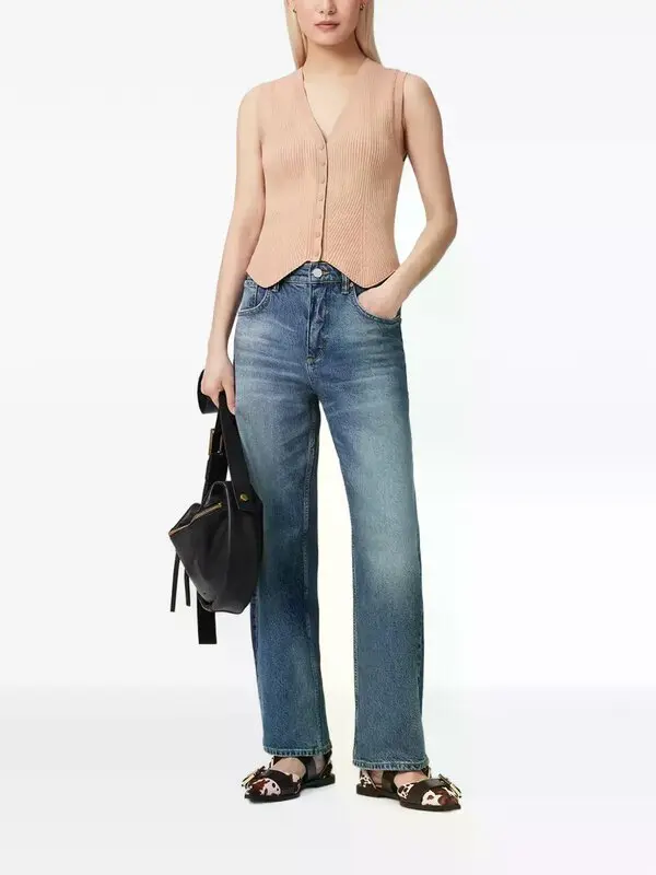 ALLSAINTS Cruz Ribbed-knit V-neck Top