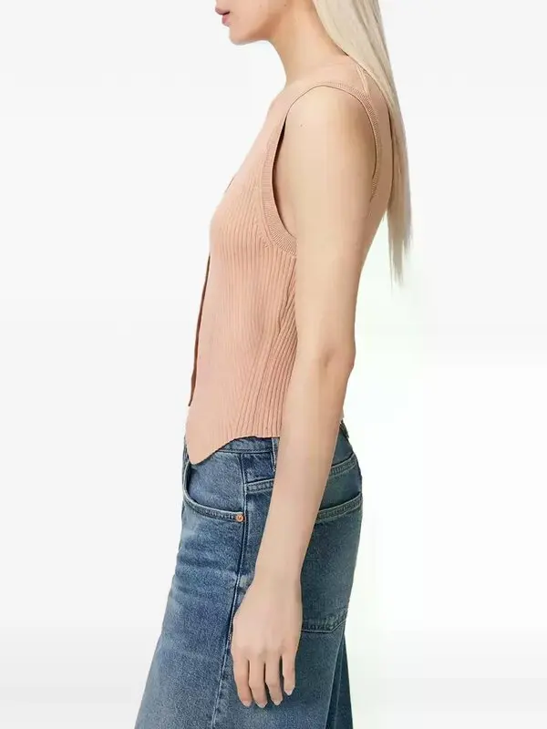 ALLSAINTS Cruz Ribbed-knit V-neck Top