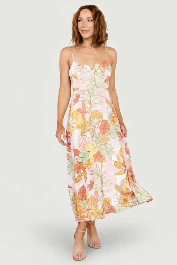 AAKAA Hilo Back Tie Maxi Dress