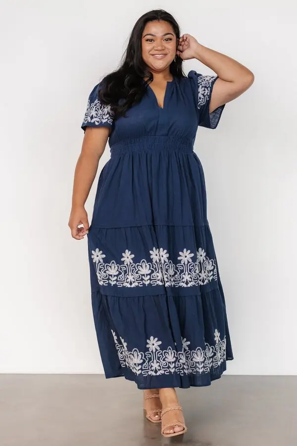 POLAGRAM Kennedy Embroidered Maxi Dress