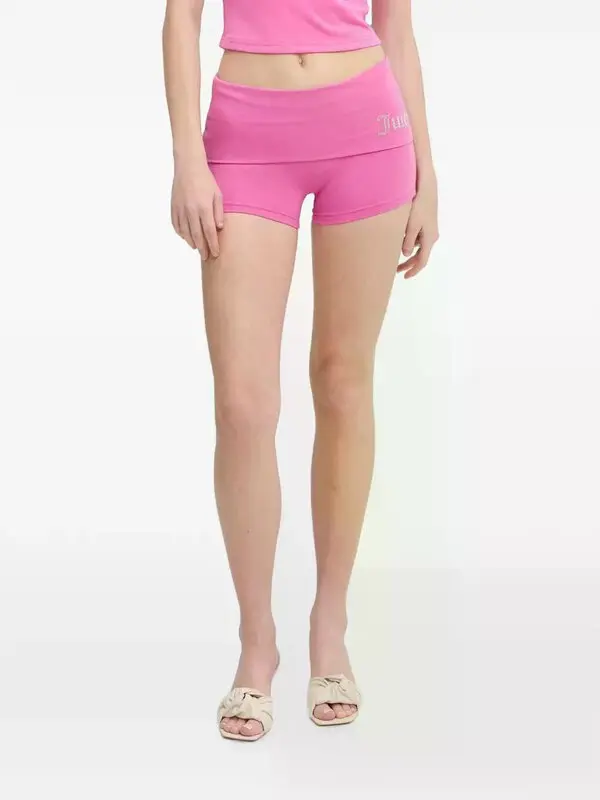 Juicy Couture Rhinestone-logo Mini Shorts