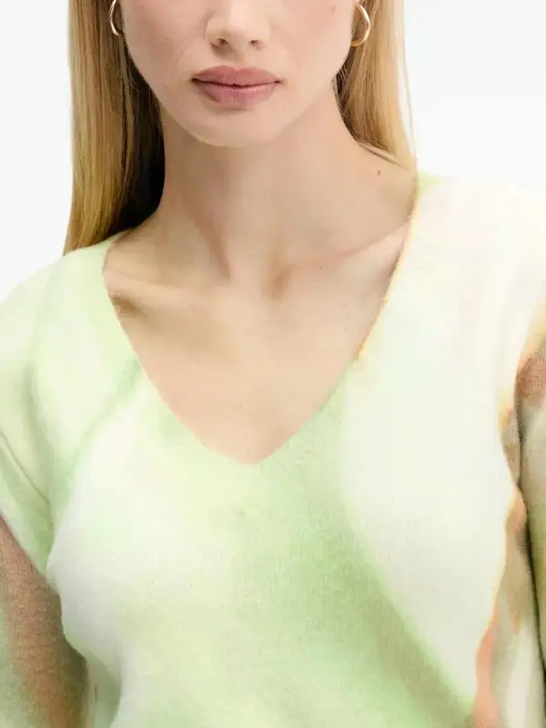 Desigual Abstract-print V-neck Sweater