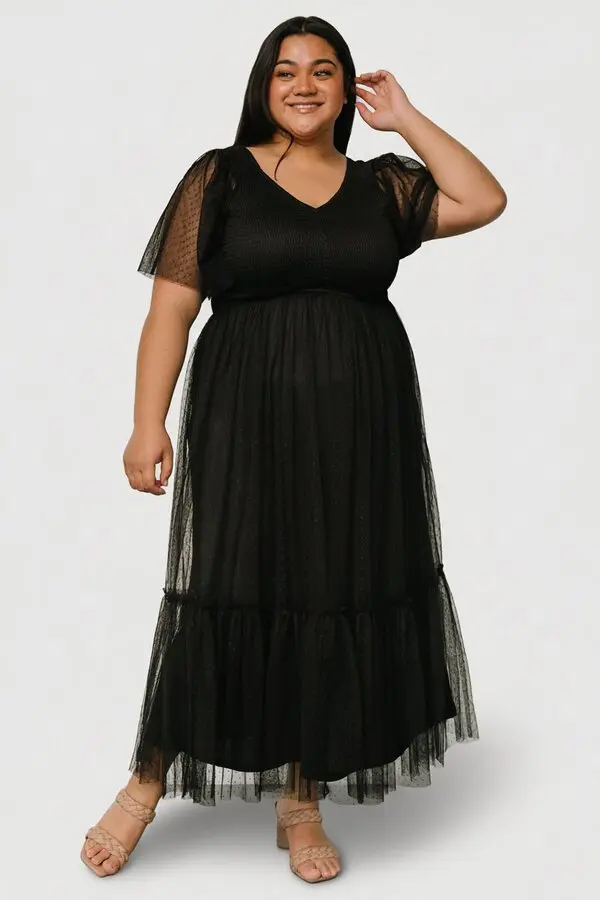 DRESS DAY Martha Smocked Tulle Dress