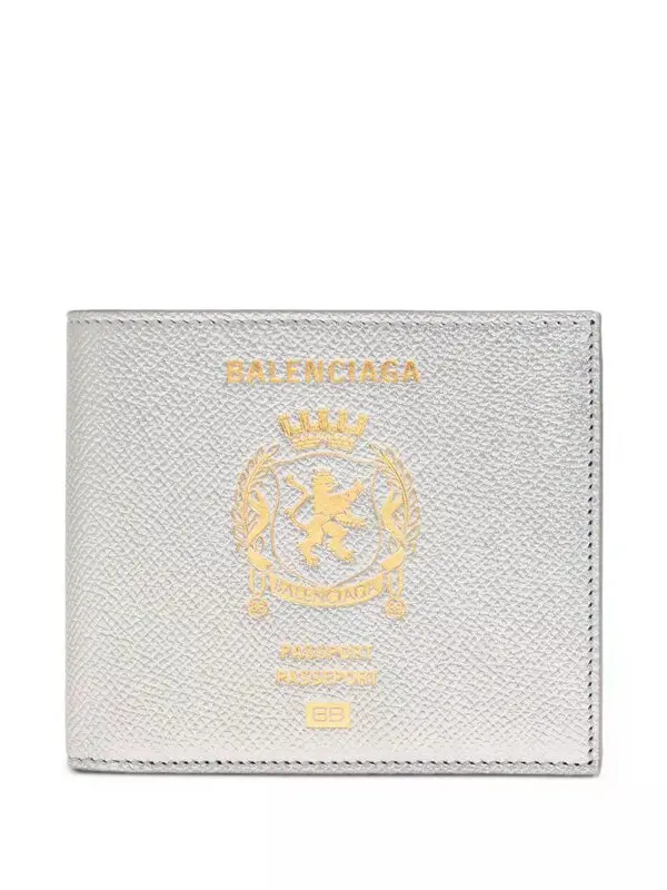 Balenciaga Textured Graphic Leather Wallet