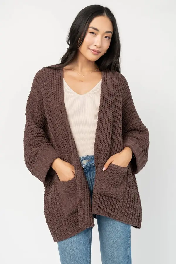 LUMIERE Cybele Oversized Chenille Knit Cardigan