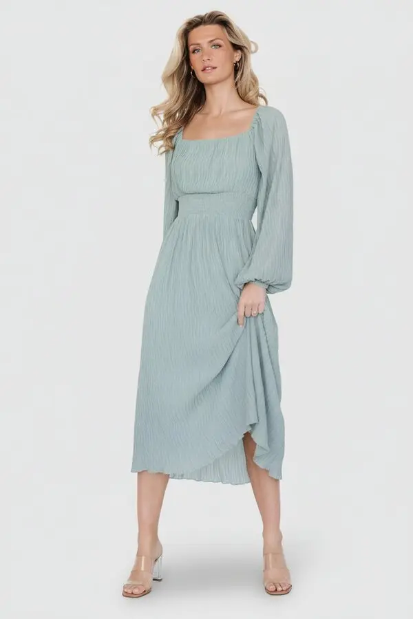 XH TEXTILES Dalton Pleated Midi Dress