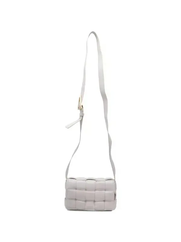 Bottega Veneta Cassette Intreccio Shoulder Bag - White