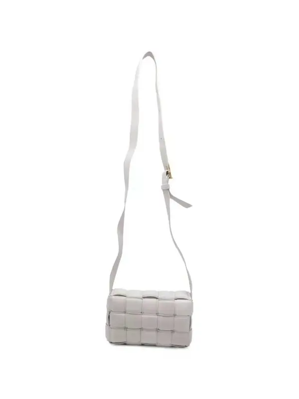 Bottega Veneta Cassette Intreccio Shoulder Bag - White