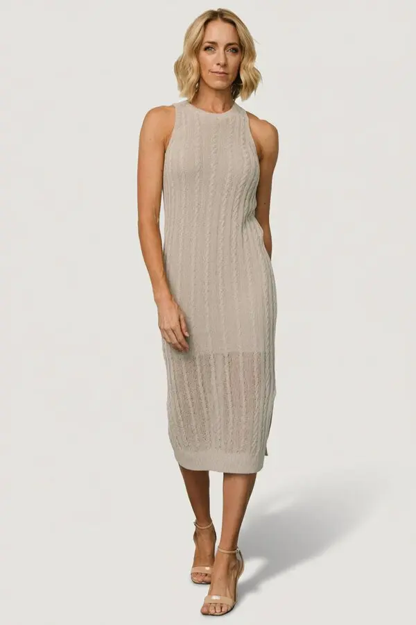 BESTSELLER Nalani Knit Tank Dress - Stone