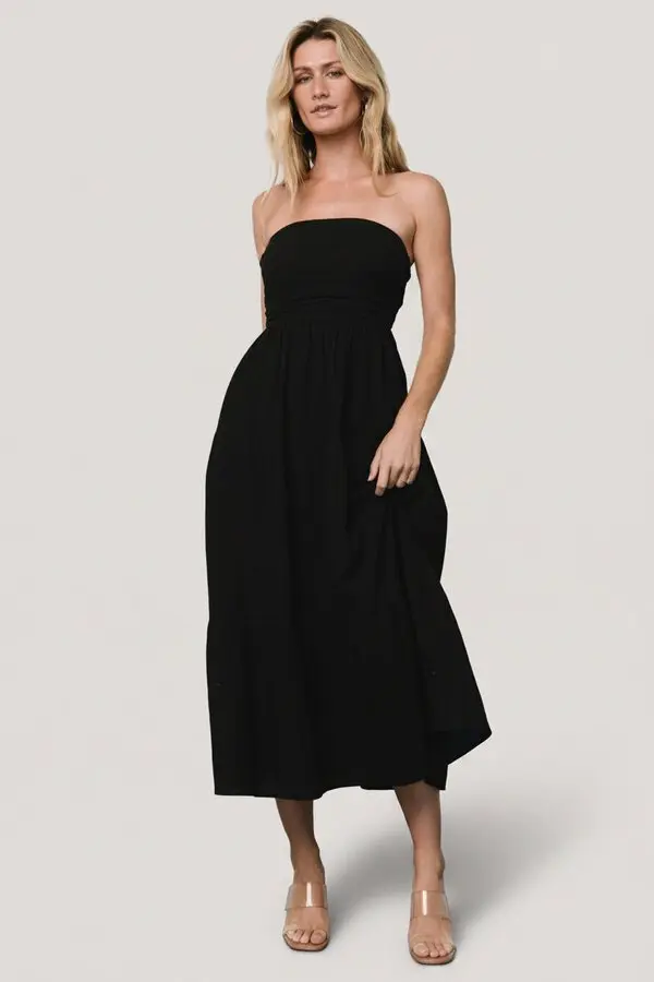 POLAGRAM Delray Strapless Dress - Black