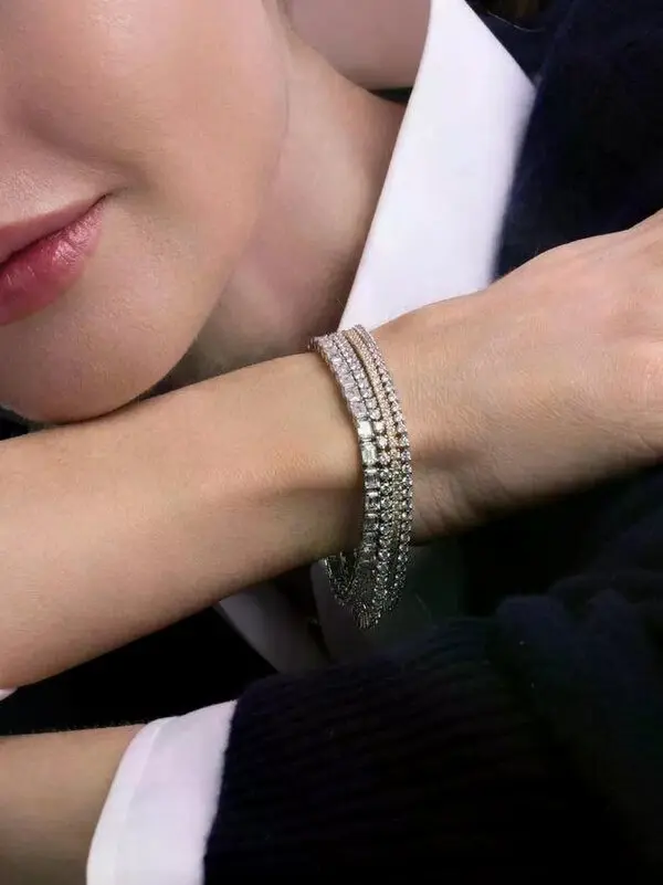 WITH LOVE 14k White Gold Lab-grown Diamond Tennis Bracelet 2.00-2.99 Ctw - Silver