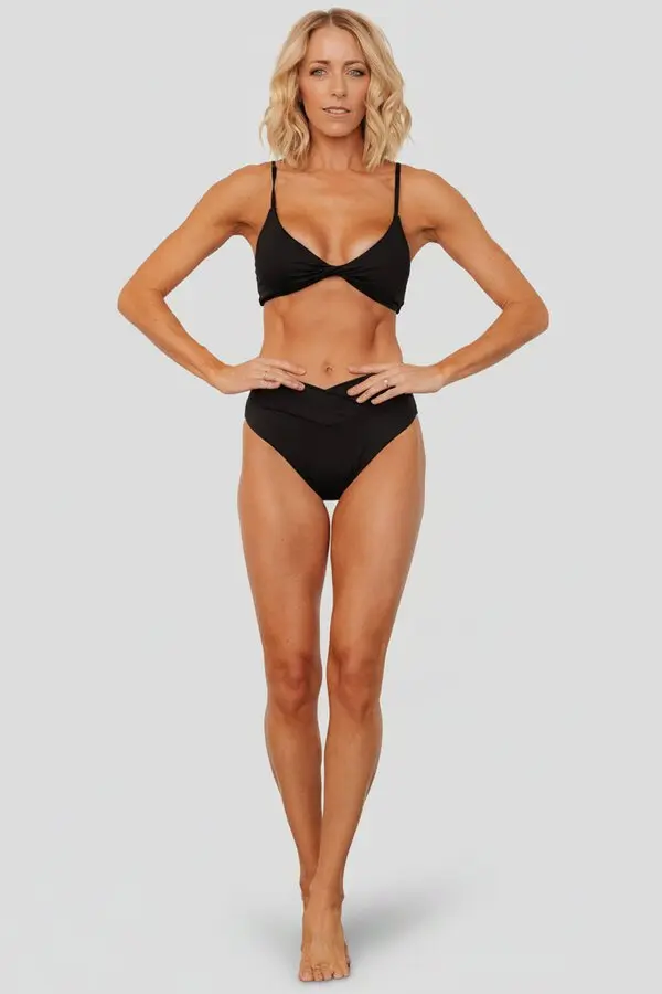 ENVYA Paros Twist-front Bikini Top - Black