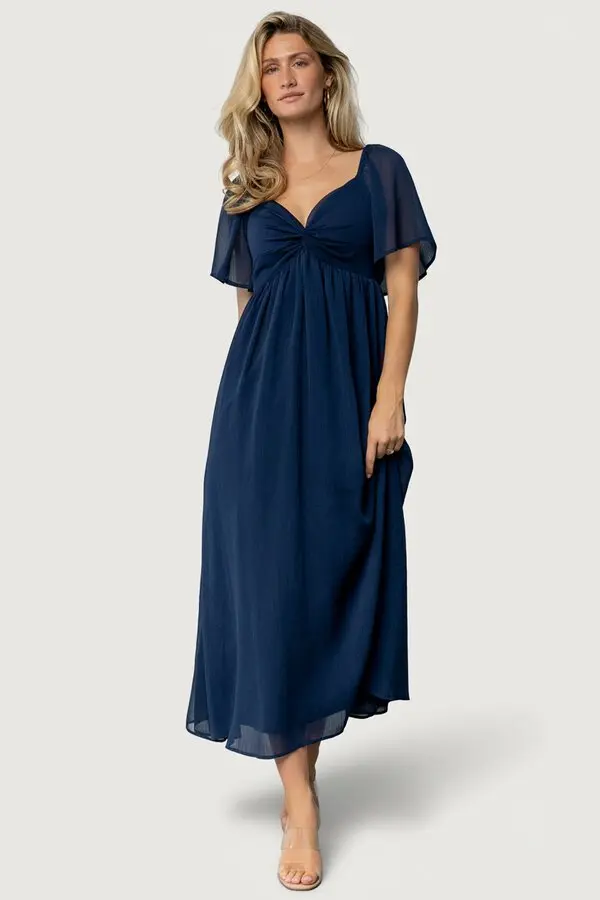 IN FEBRUARY Nora Midi Dress - Navy