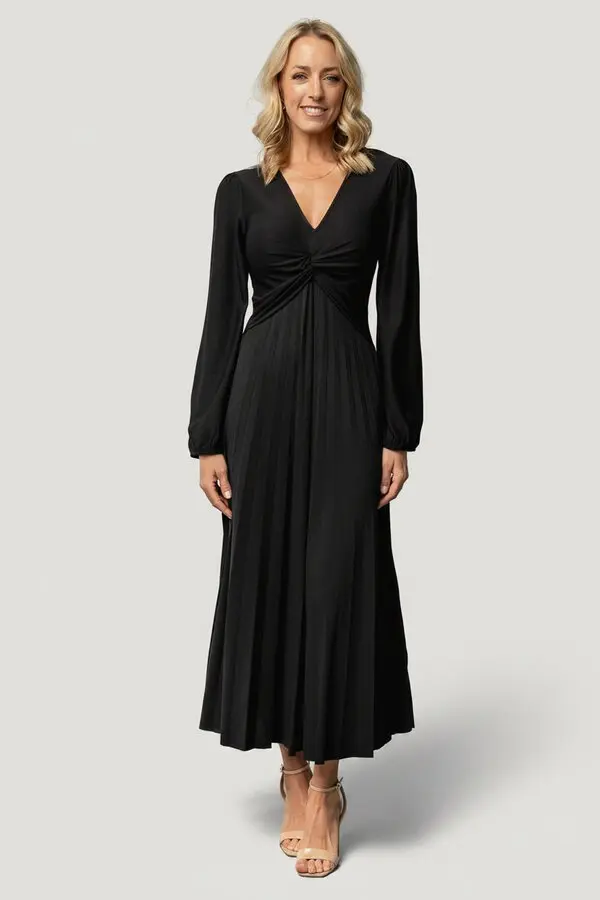 KANER Lynda Pleated Midi Dress