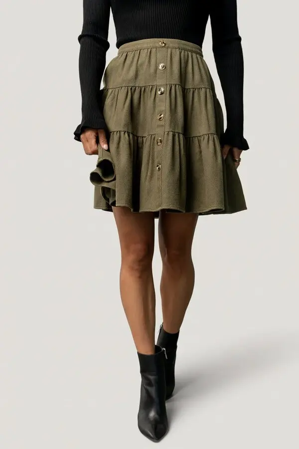 IN FEBRUARY Ebba Short Skirt - Olive