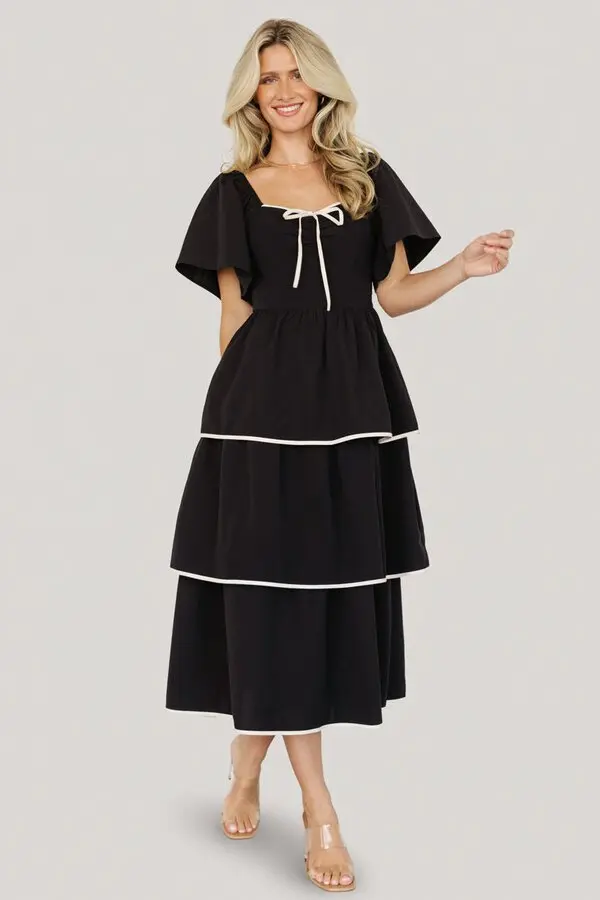 IN FEBRUARY Madrid Tiered Dress