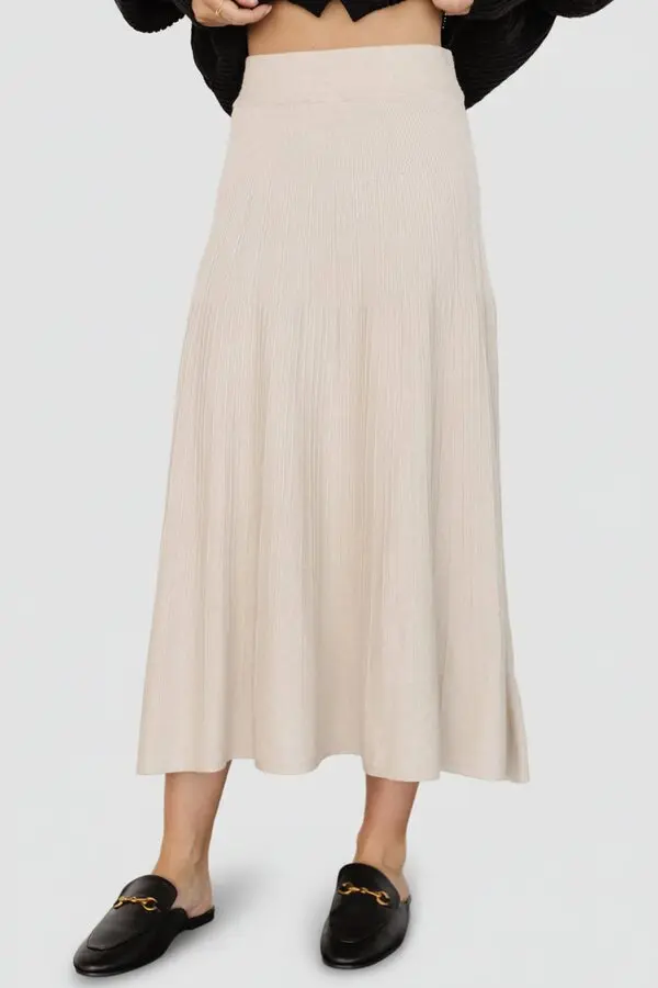 TEA N ROSE Carynn Knit Midi Skirt