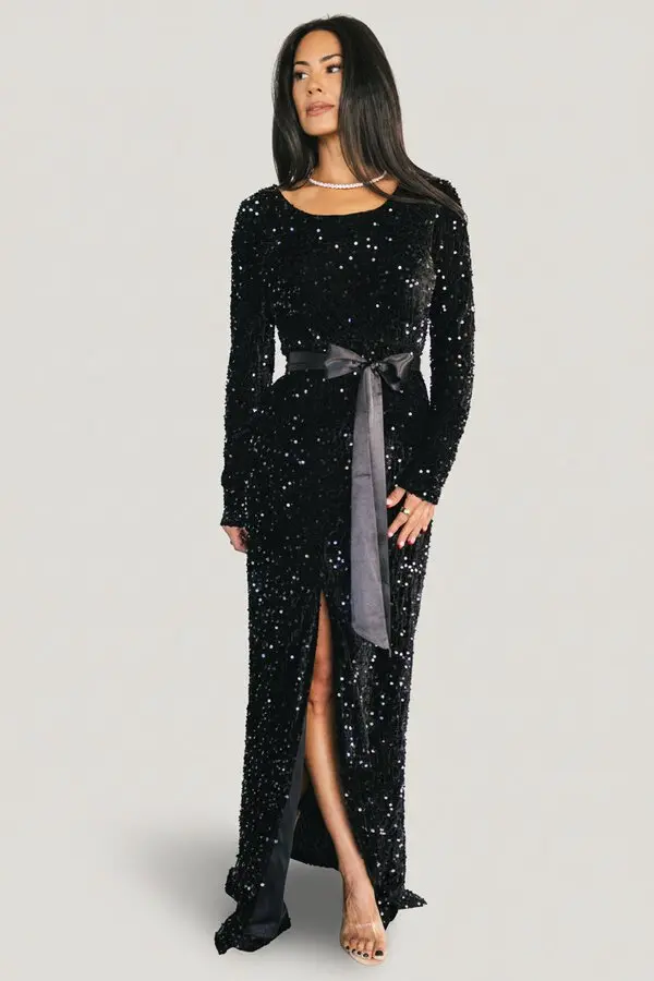 XH TEXTILES Julia Sequin Maxi Dress