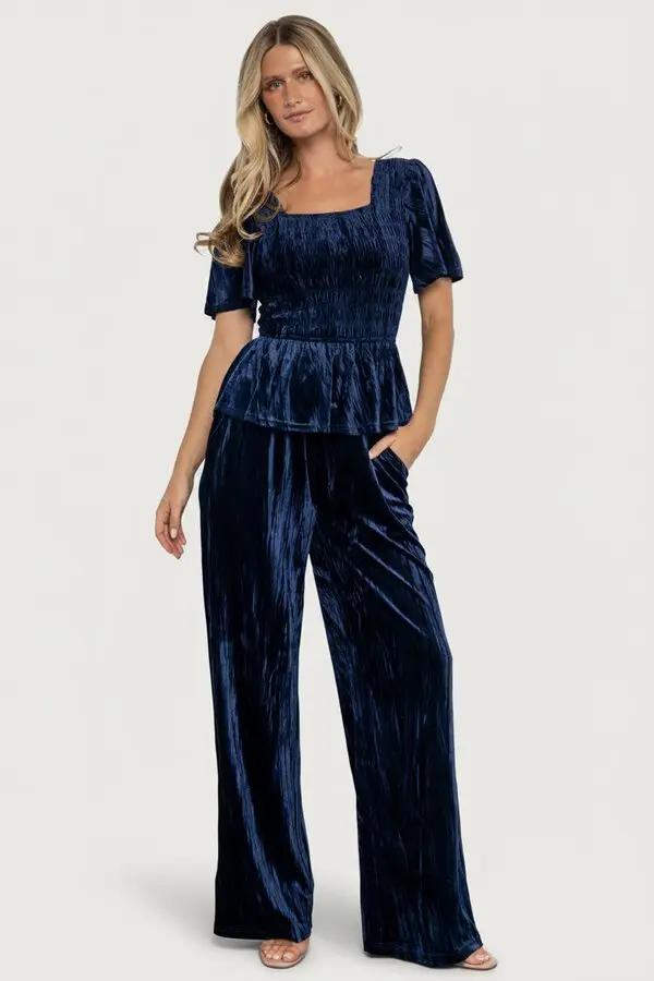 POLAGRAM Elin Velvet Set - Navy