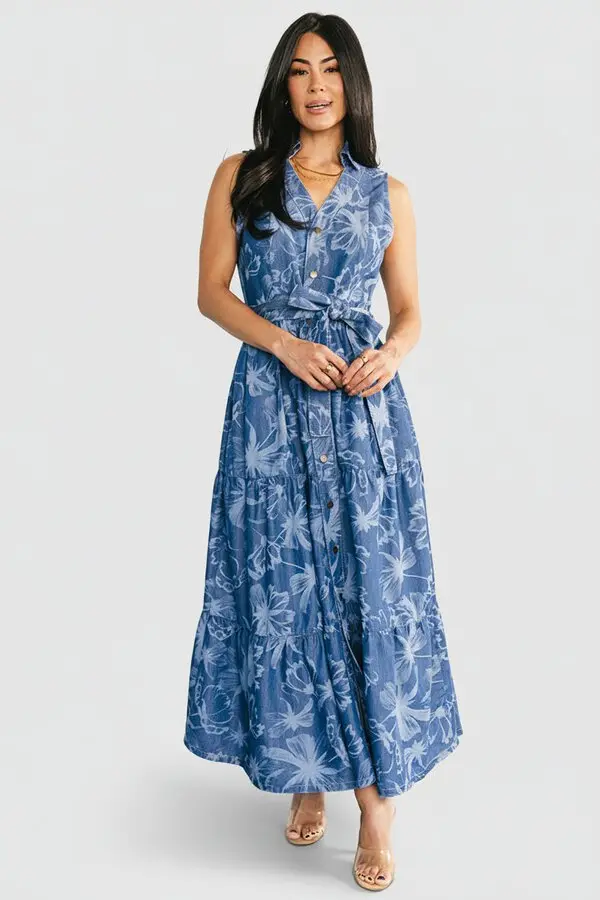 TEKSPARK Rocío Soft Denim Dress