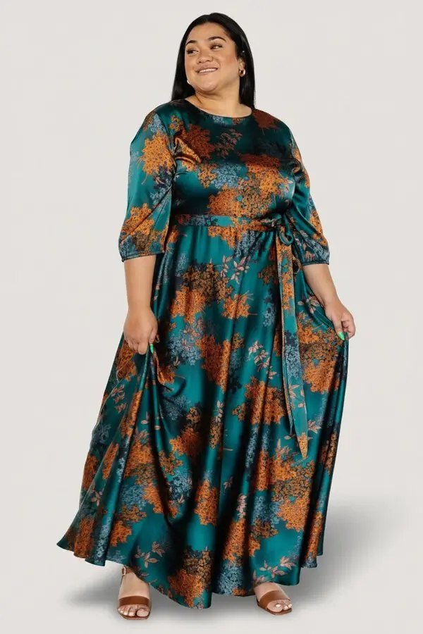 XH TEXTILES Paula Satin Maxi Dress