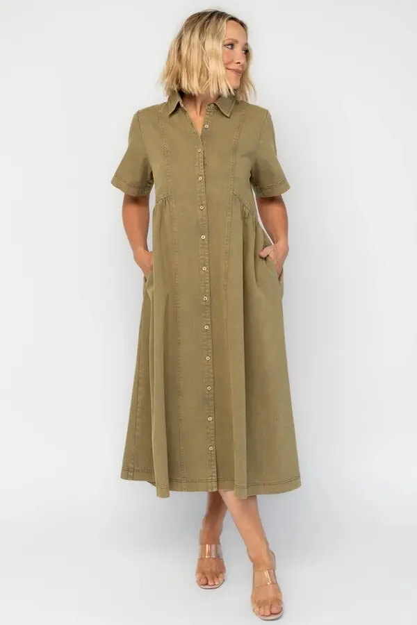 IN FEBRUARY Lenore Button Up Dress