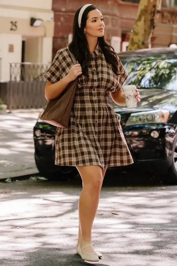 IN FEBRUARY Melrose Plaid Short Dress