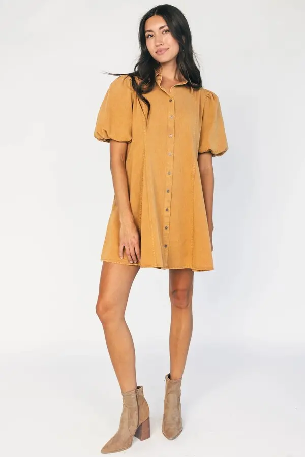 IN FEBRUARY Geneva Button Front Short Dress