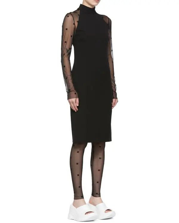 Givenchy Dress In Bi-material 4g Pattern