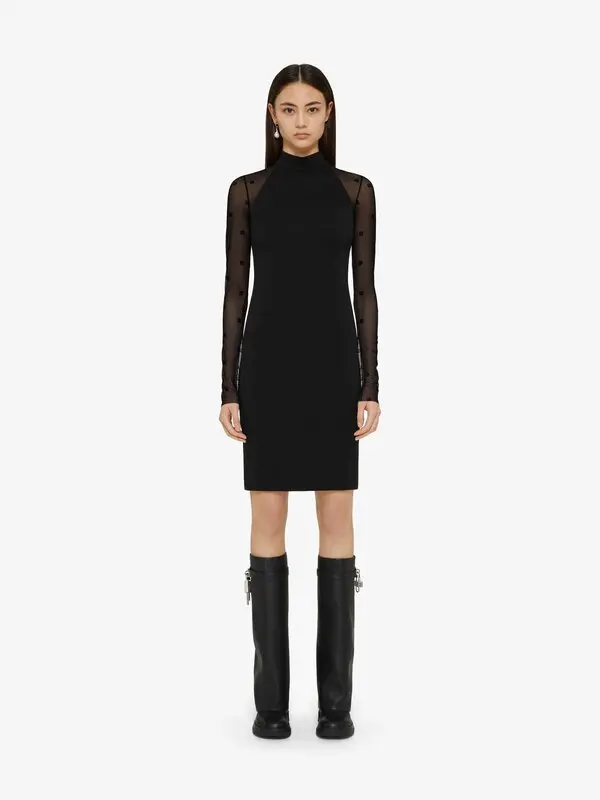 Givenchy Dress In Bi-material 4g Pattern