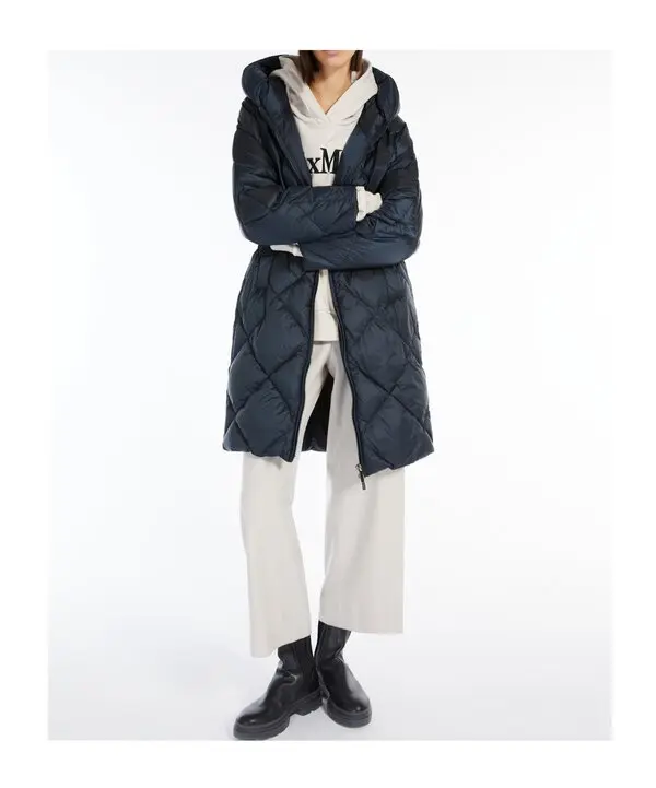 Max Mara Logo Hooded Down Jacket