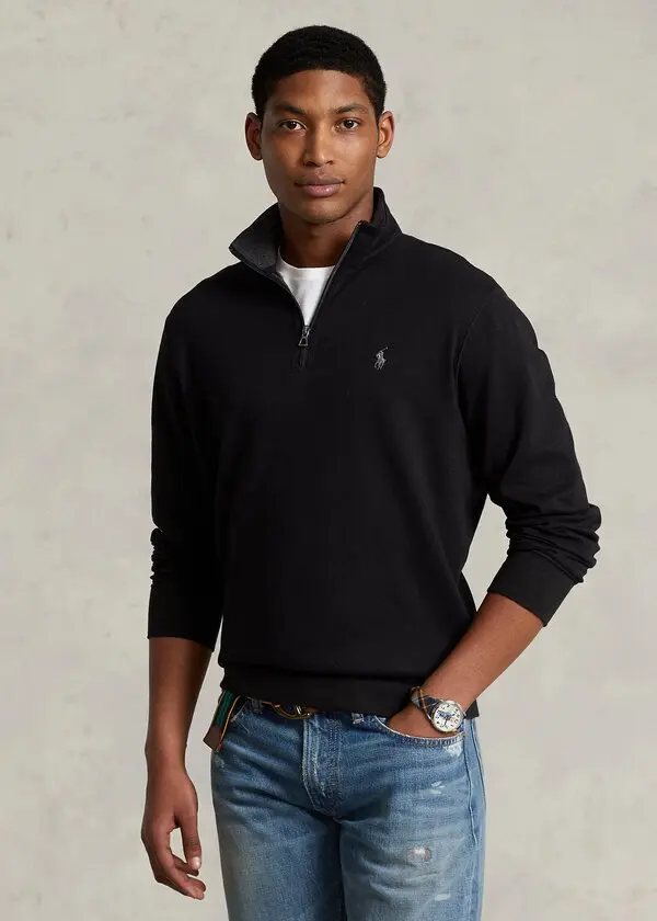 Polo Ralph Lauren Plain Jersey Semi-zipper Sweater