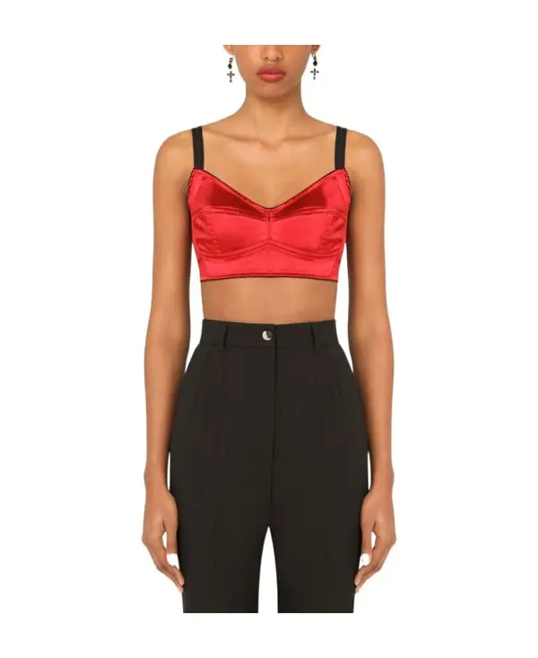 Dolce & Gabbana Longline Underwired Satin Bra