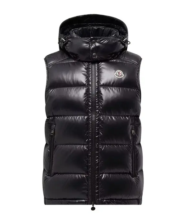 Moncler Quilted Hooded Puffer Vest Jacket - Black