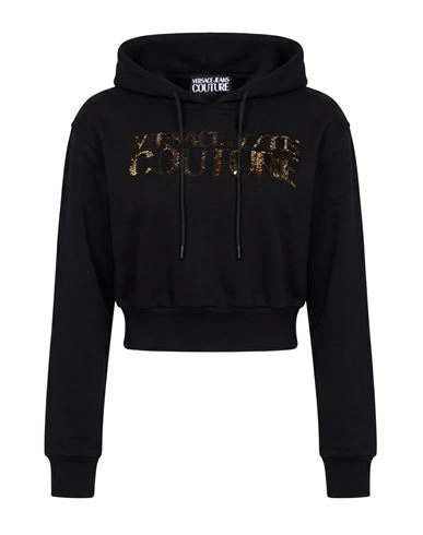Versace Cropped Sequin Embellished Logo Hoodie