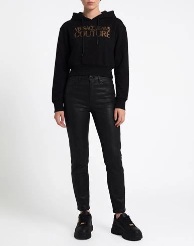 Versace Cropped Sequin Embellished Logo Hoodie