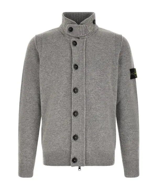 Stone Island Button-up Jumper - Gray
