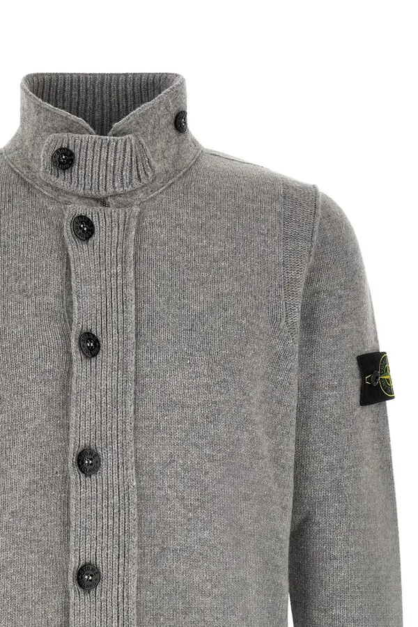 Stone Island Button-up Jumper - Gray